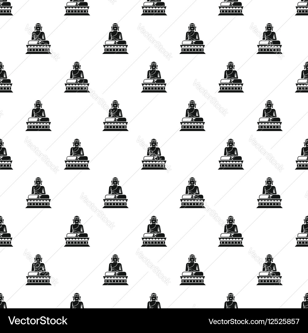 Statue of sitting Buddha pattern simple style Vector Image