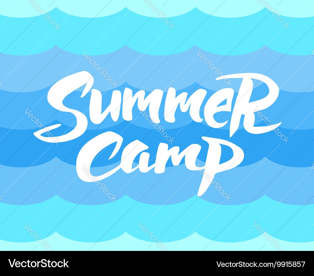 Summer camp hand drawn brush lettering Royalty Free Vector