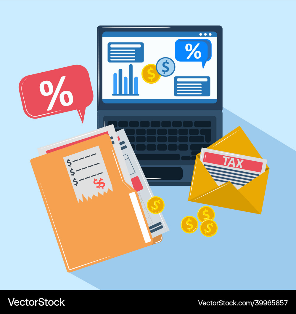 Tax payment online Royalty Free Vector Image - VectorStock