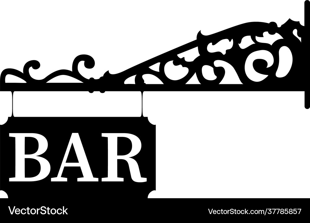 Vintage Black Bar Signboard Royalty Free Vector Image