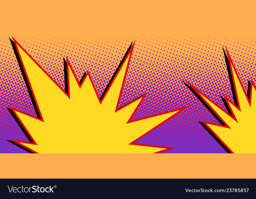 Yellow explosion comic cloud Royalty Free Vector Image