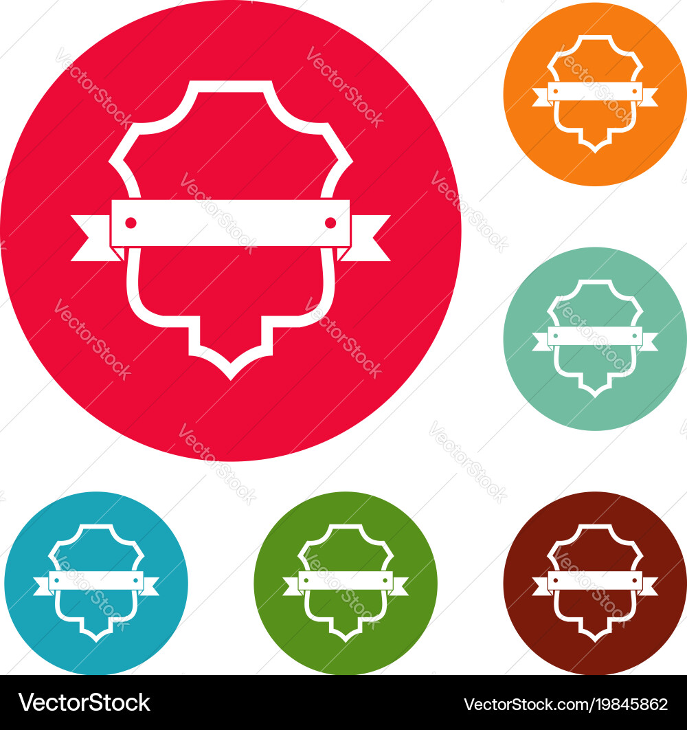 Badge guardian icons circle set Royalty Free Vector Image