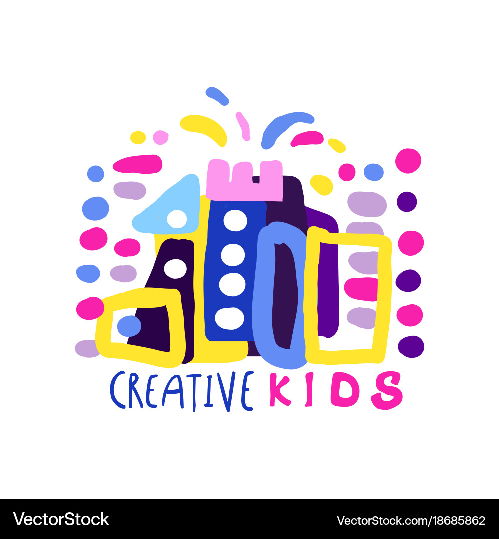 Creative kids logo design template labels and Vector Image