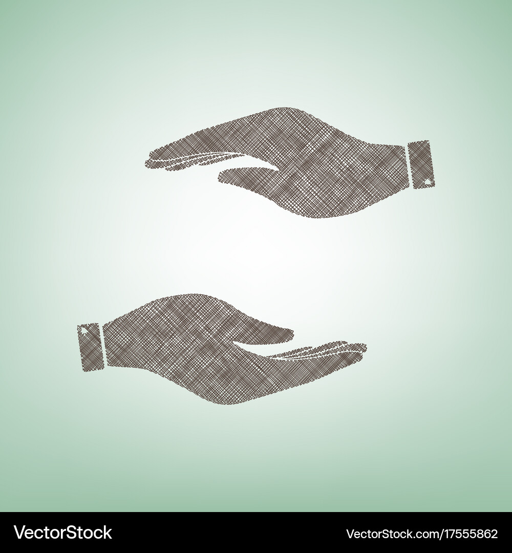 Hand sign brown flax icon Royalty Free Vector Image