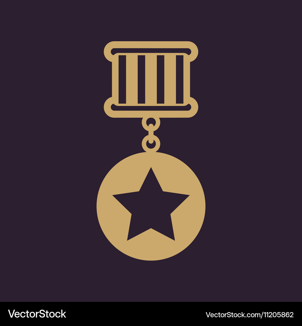 Medal icon reward symbol flat Royalty Free Vector Image