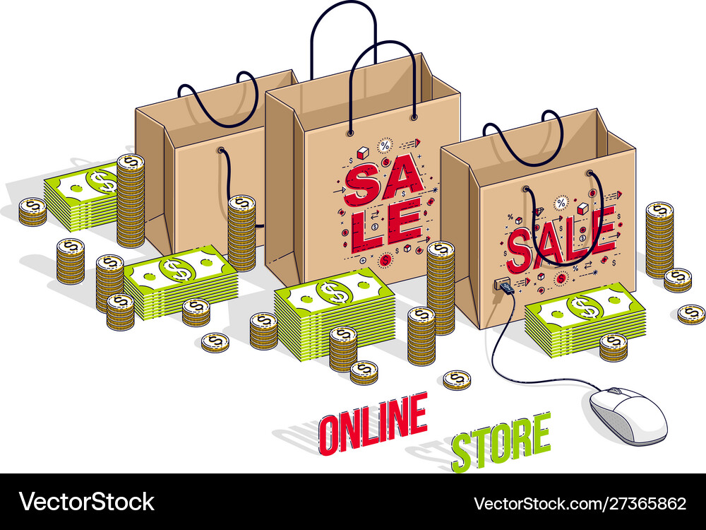 Online shopping concept web store internet sales Vector Image