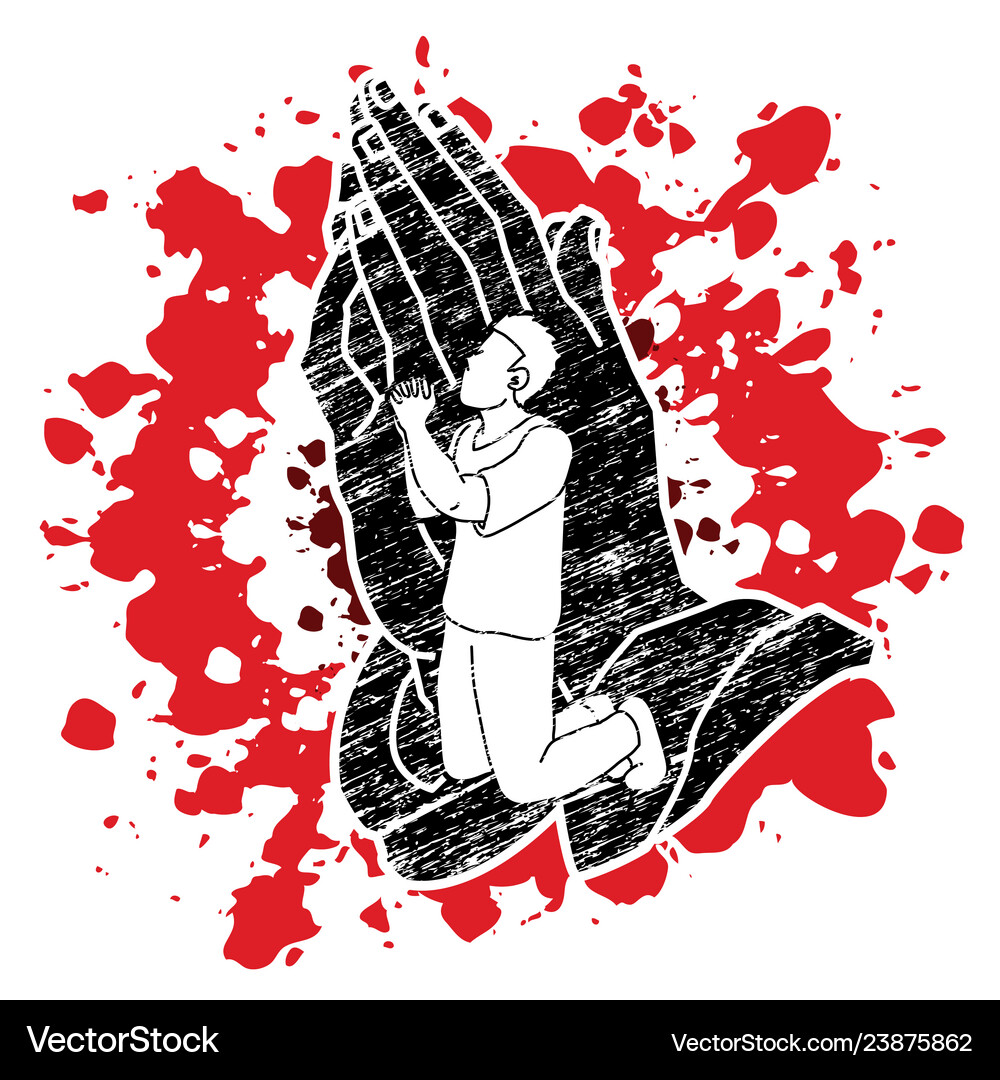 Pray prayer praise to lord Royalty Free Vector Image