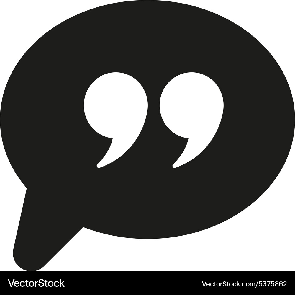 Quotation Mark Speech Bubble Symbol Stock Vector Illustration Of