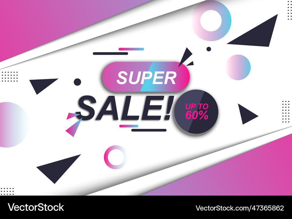 Sale banner background with gradient style Vector Image