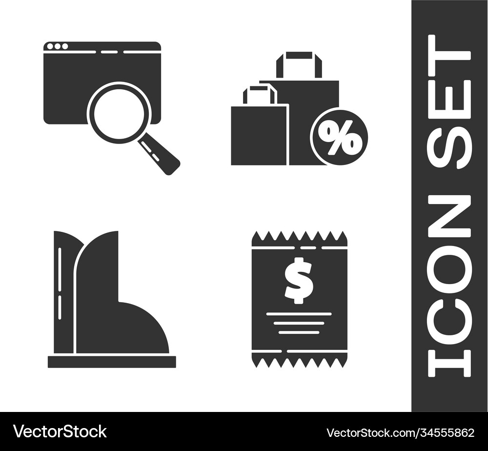 Set paper check and financial check search Vector Image