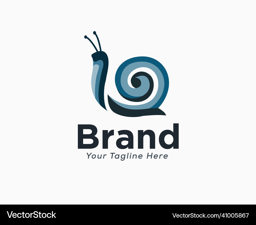 Blue spiral snail logo design inspiration Vector Image