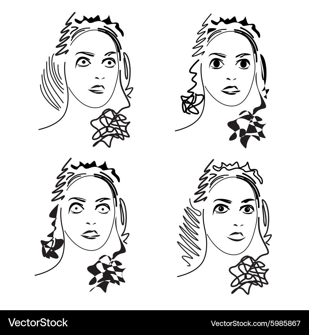Cartoon woman face Royalty Free Vector Image - VectorStock