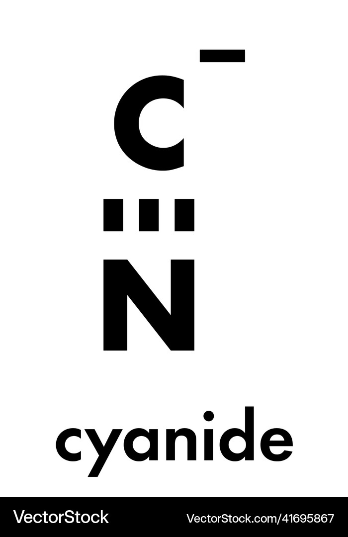 Cyanide anion chemical structure cyanides Vector Image