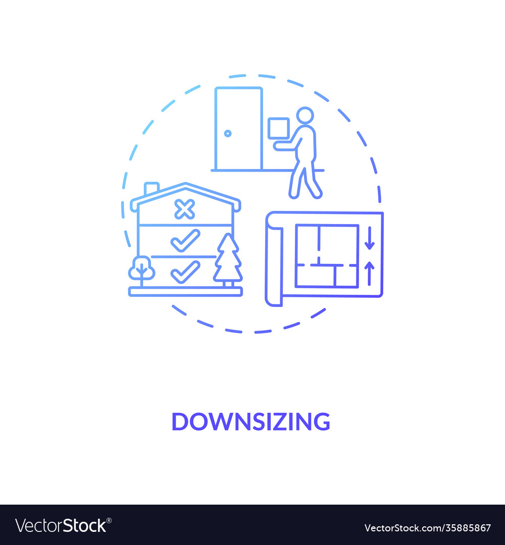 Downsizing concept icon Royalty Free Vector Image Downsizing concept icon Royalty Free Vector Image