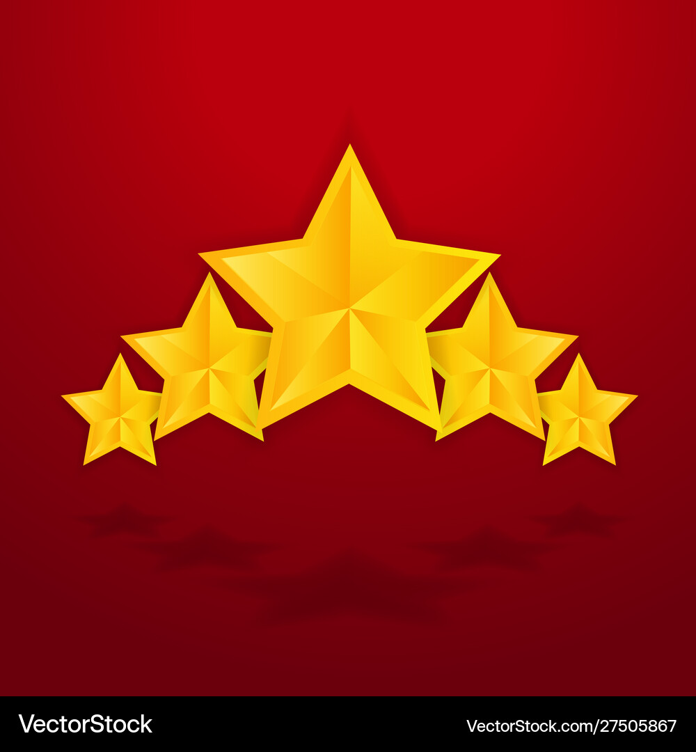 Five star golden rating feedback creative winning Vector Image