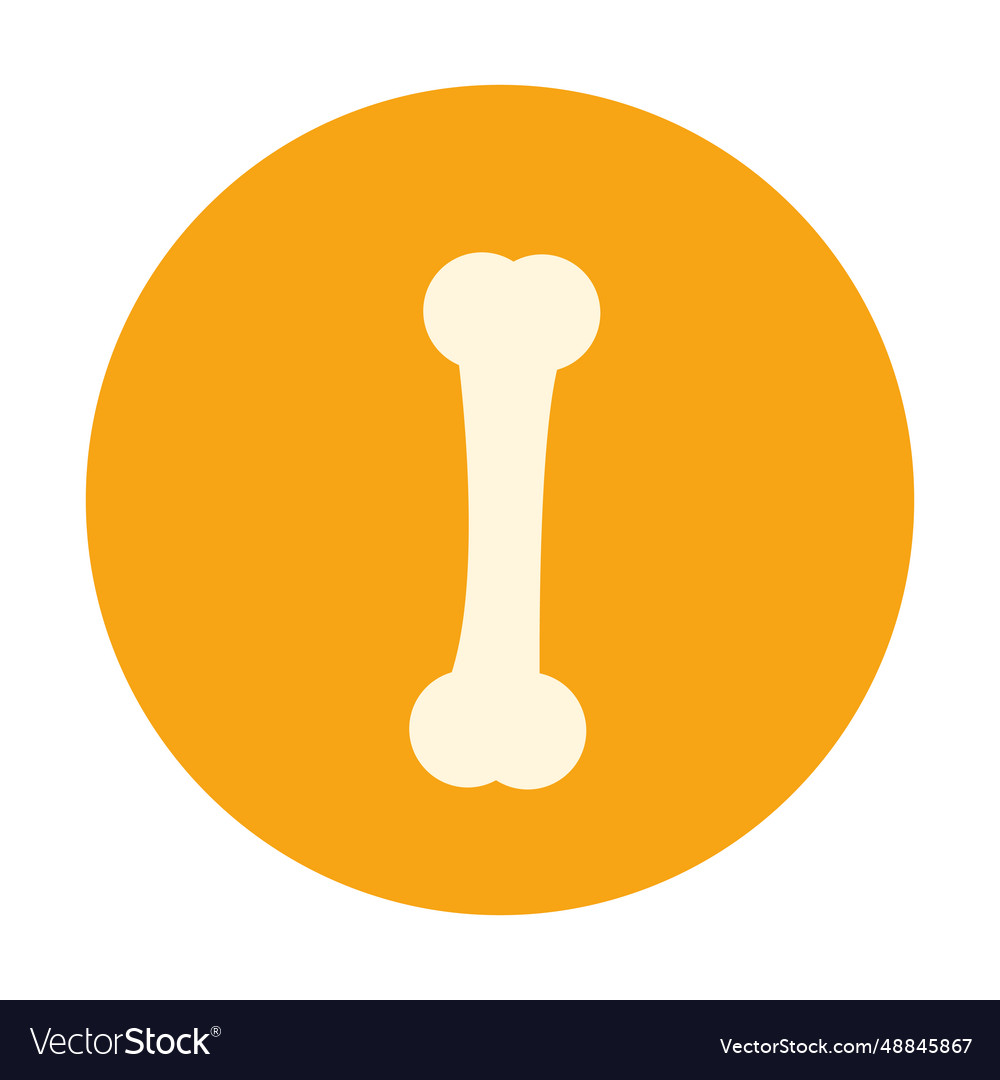Flat bone circle icon Royalty Free Vector Image