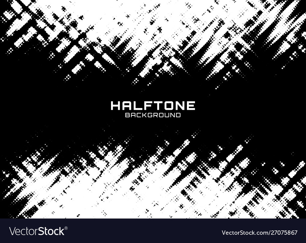Halftone dots pattern frame horizontal background Vector Image