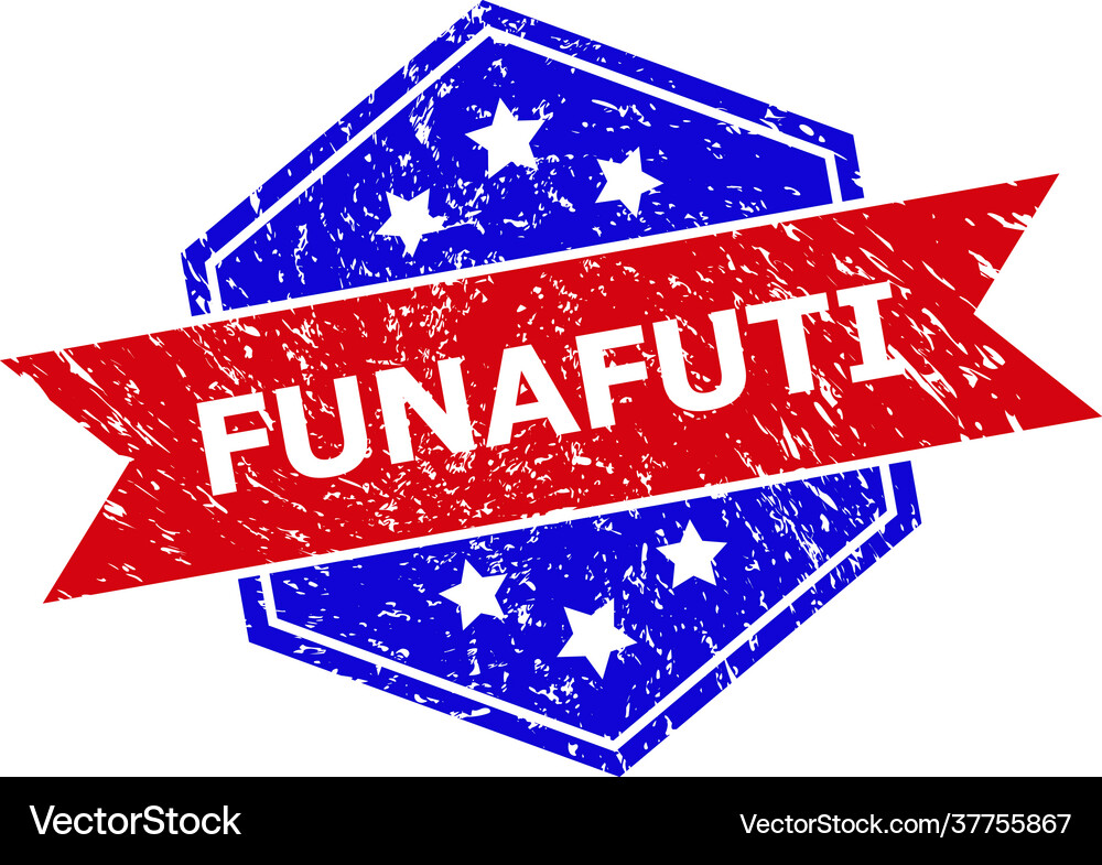 Hexagonal bicolor funafuti stamp seal with unclean