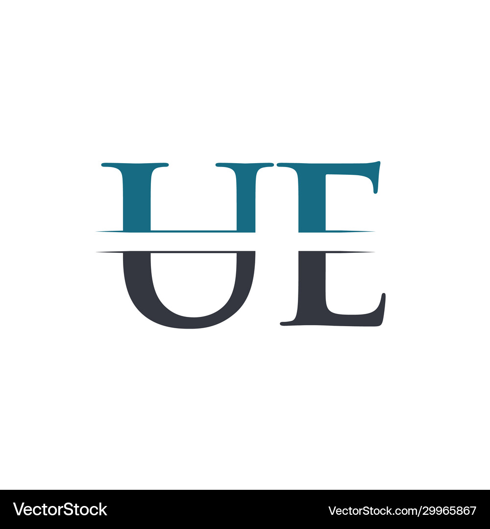 Initial letter ue logo design template ue letter Vector Image