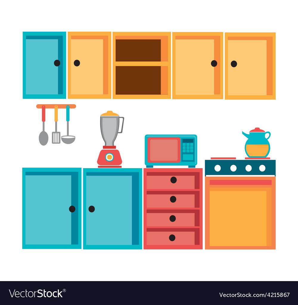 Kitchen design Royalty Free Vector Image - VectorStock