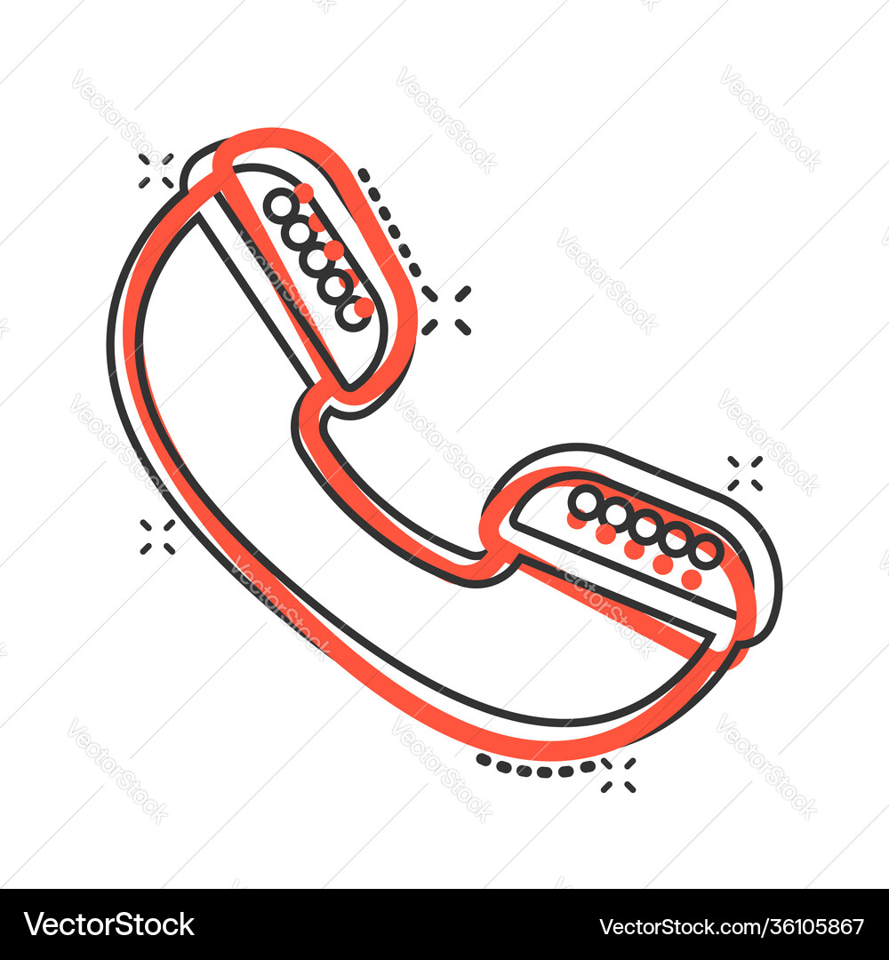 Mobile phone icon in comic style telephone talk Vector Image