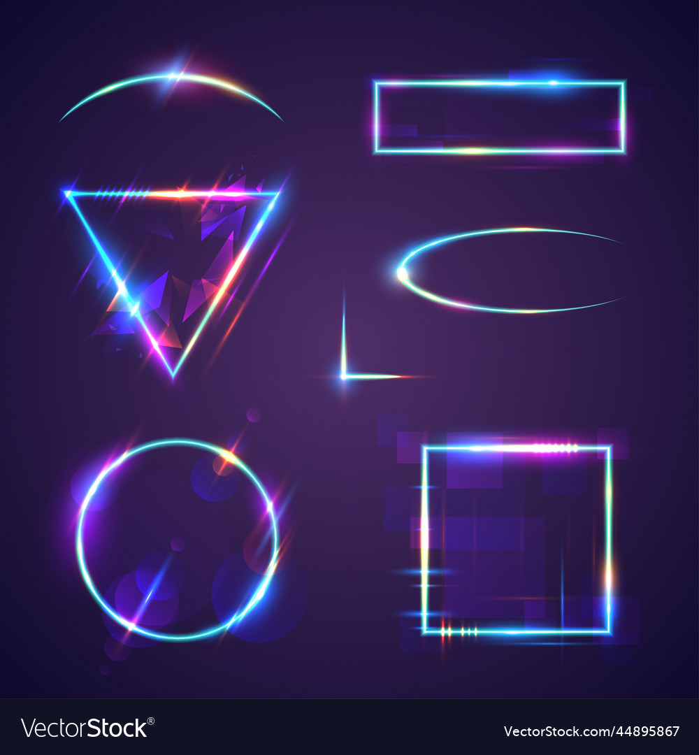 Neon light frames Royalty Free Vector Image - VectorStock