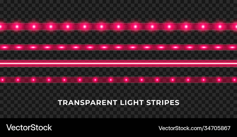 Red led strips set colorful glowing illuminated Vector Image