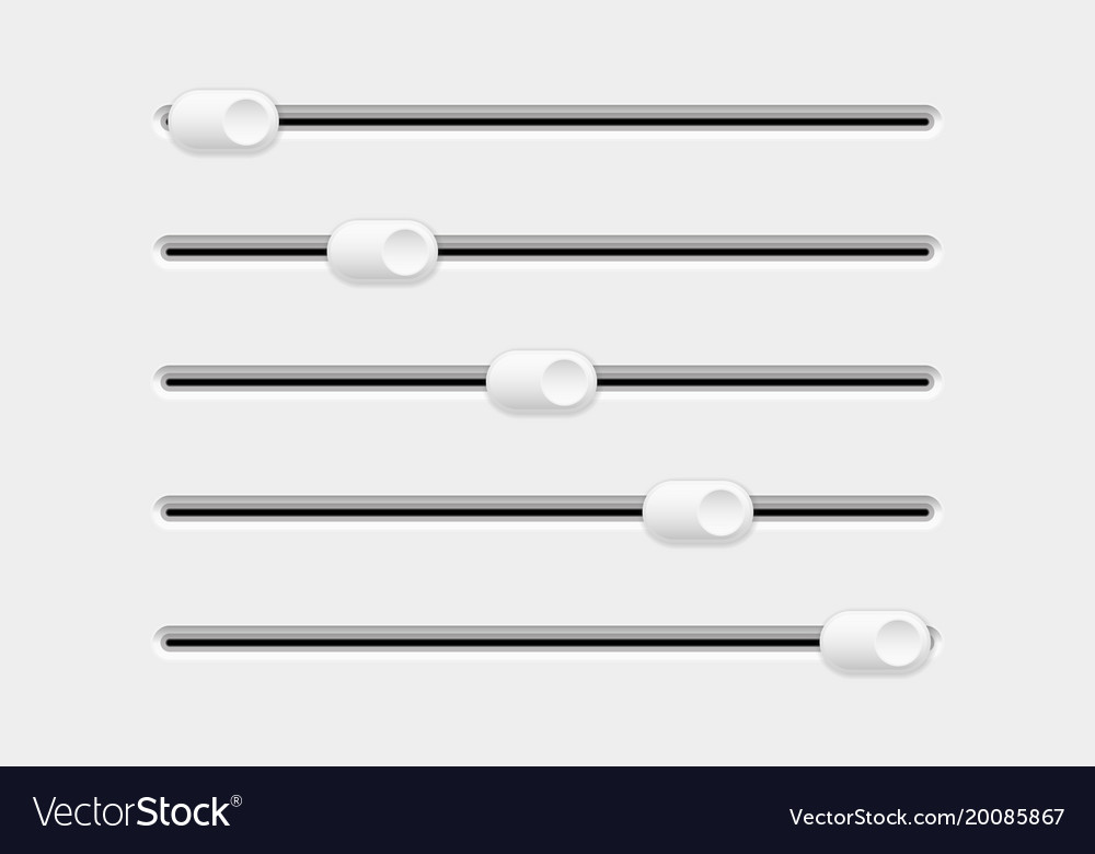 Settings slider set interface elements Royalty Free Vector