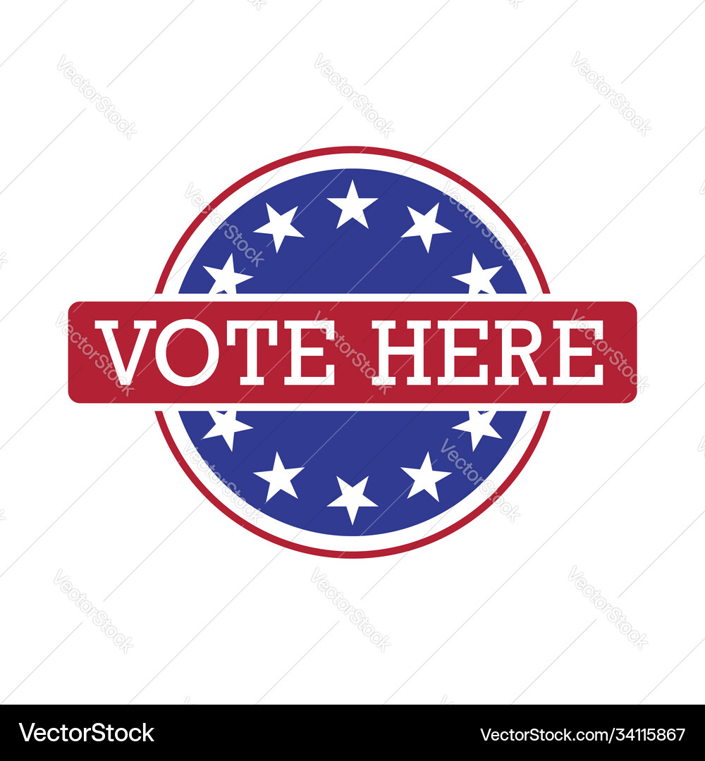 Vote here polling place sign Royalty Free Vector Image