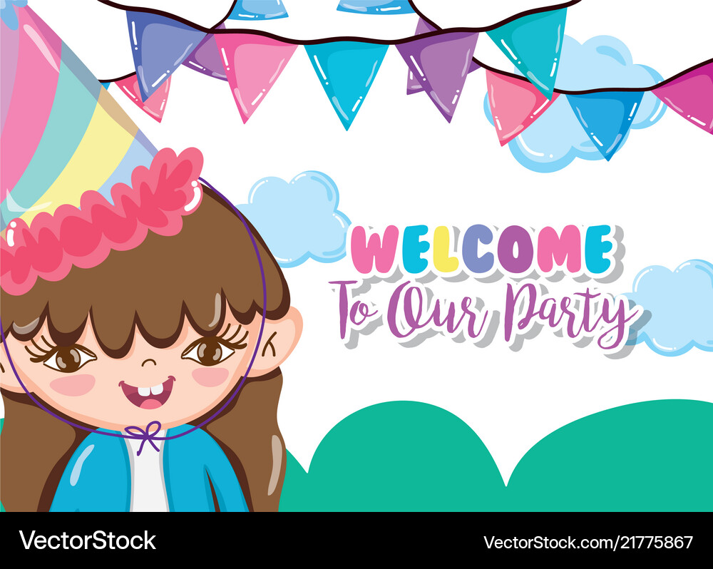 Welcome to our party Royalty Free Vector Image