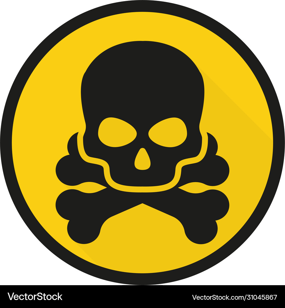 Yellow Death Symbol - Caution Sign Royalty Free Vector Image