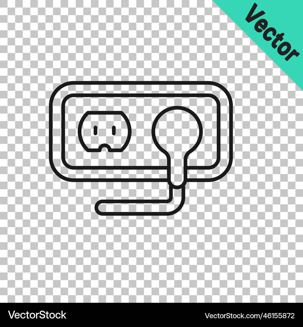 Black line electrical outlet icon isolated on Vector Image