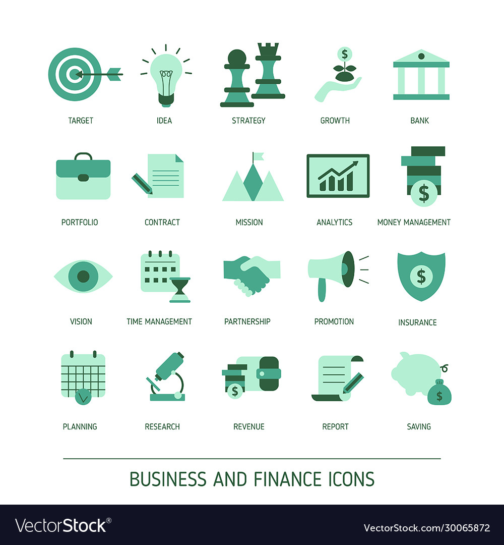 Business and finance icons Royalty Free Vector Image