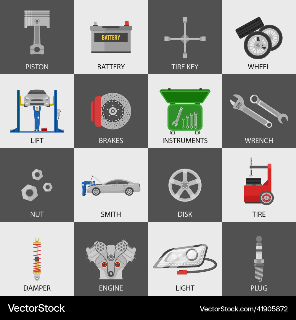 Car service icons set Royalty Free Vector Image
