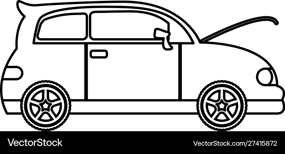 Car with open bonnet mechanic icon Royalty Free Vector Image