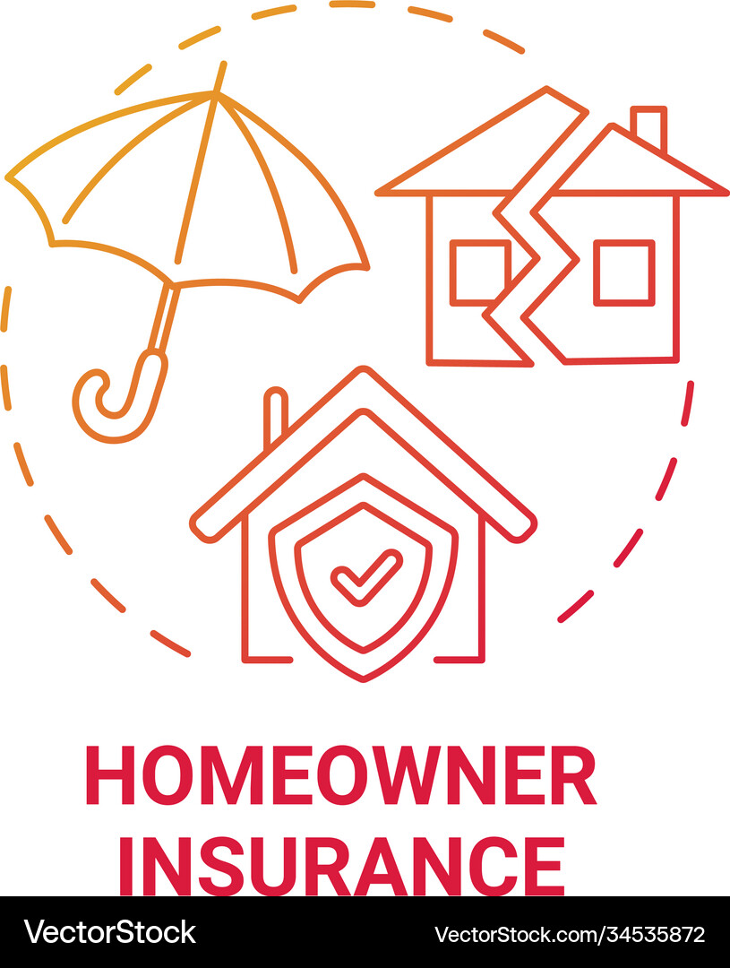 Homeowner insurance concept icon Royalty Free Vector Image