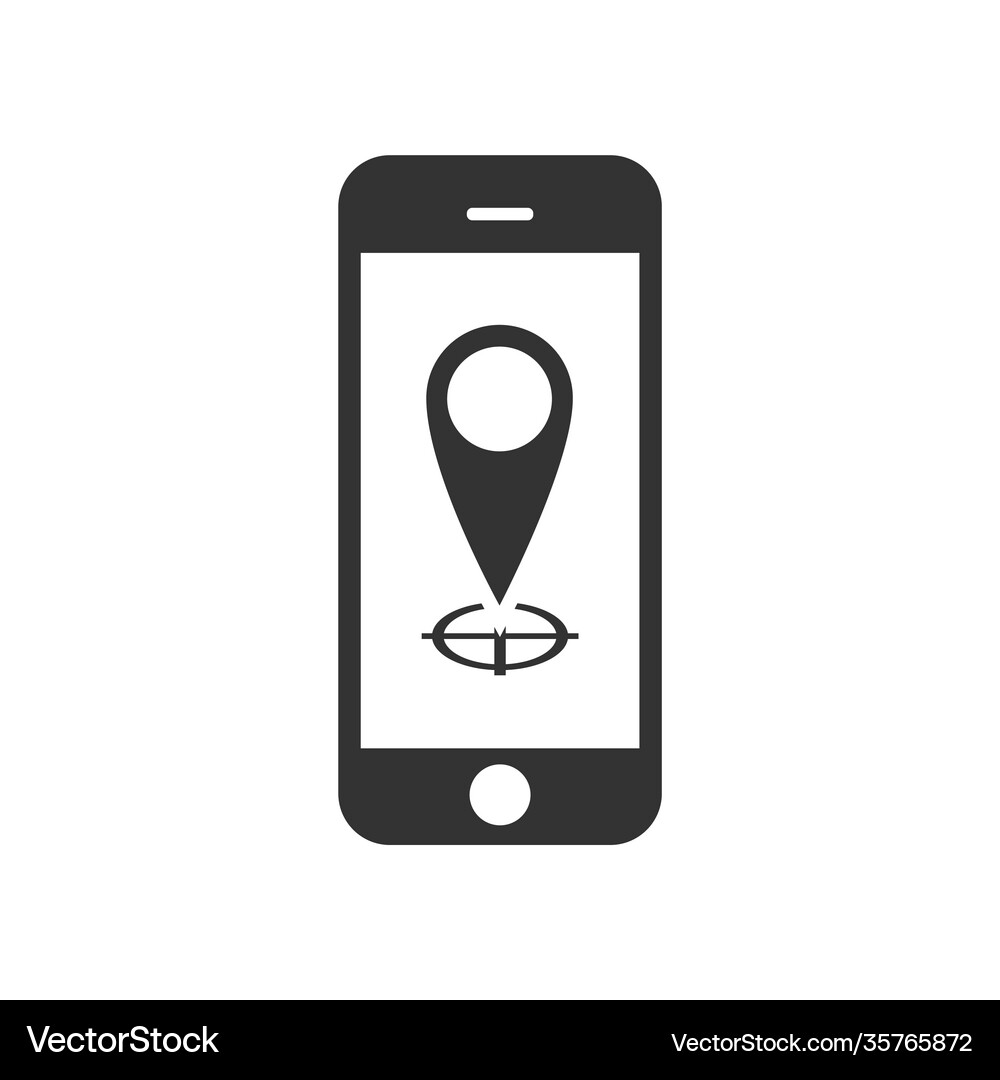 Icon a phone with a location marker Royalty Free Vector