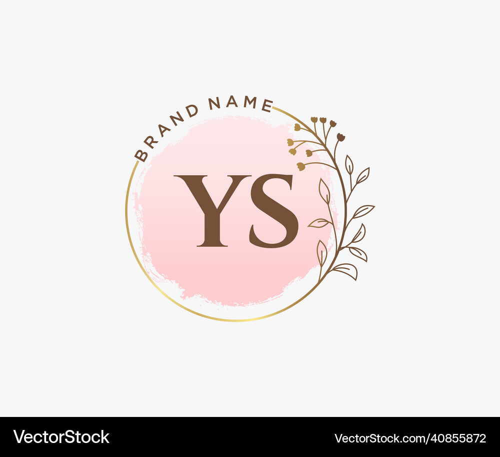 Initial ys feminine logo usable for nature salon Vector Image