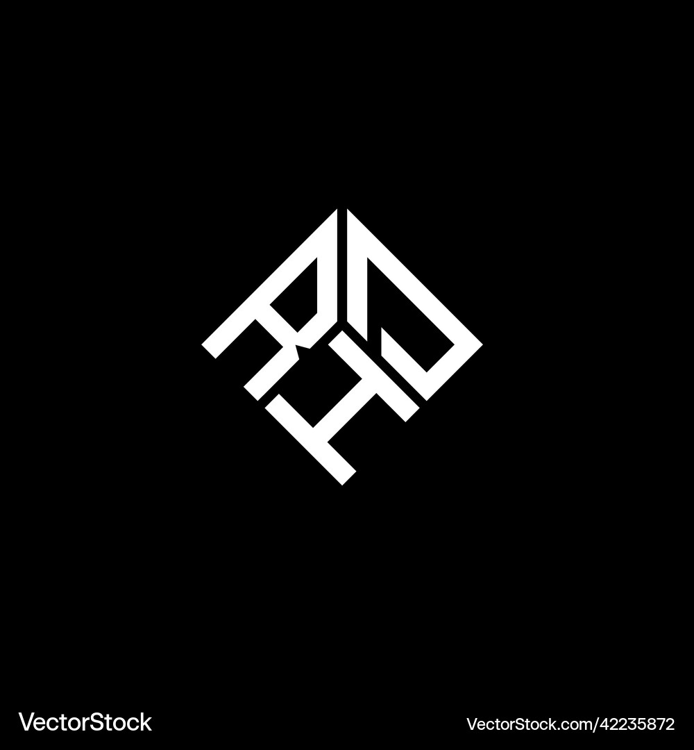 Rhd letter logo design on black background Vector Image