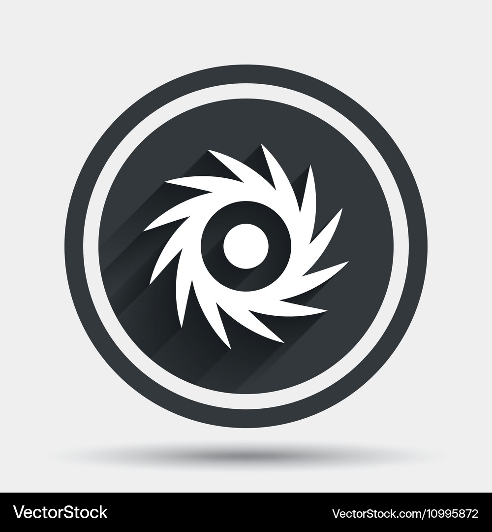 Saw circular wheel sign icon Cutting blade Vector Image