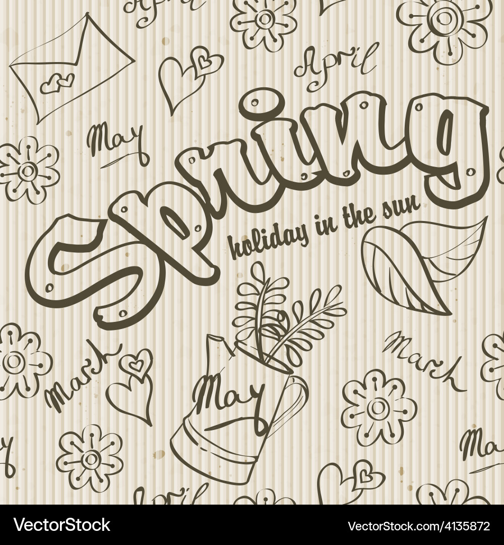 Seamless texture - the spring of doodles Vector Image