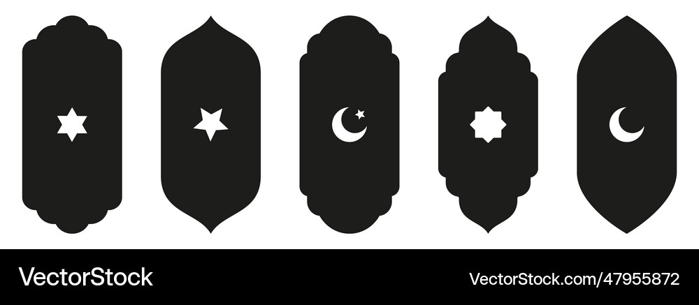 Shape islamic door and window silhouette arabic Vector Image