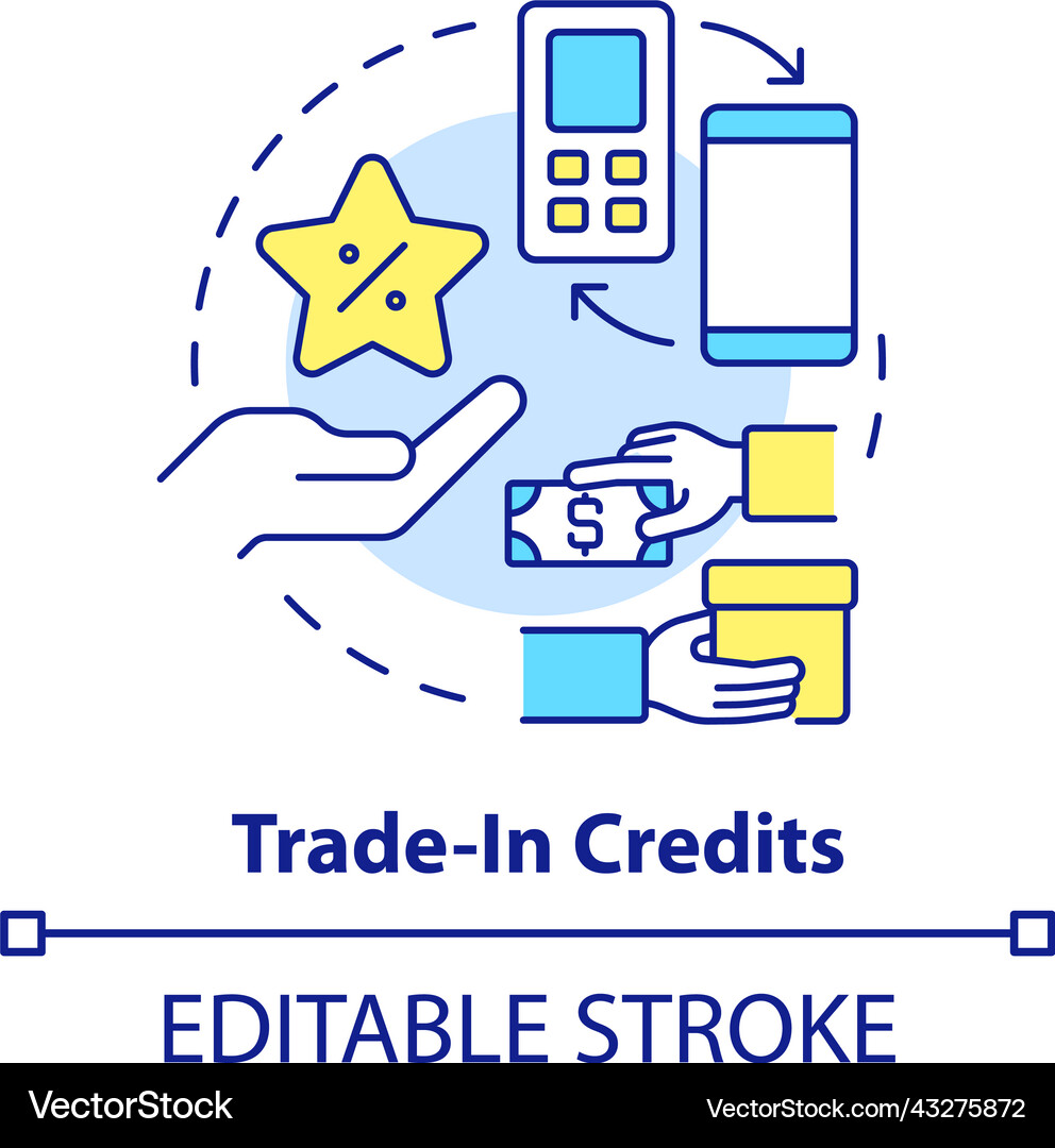 Trade in credits concept icon Royalty Free Vector Image