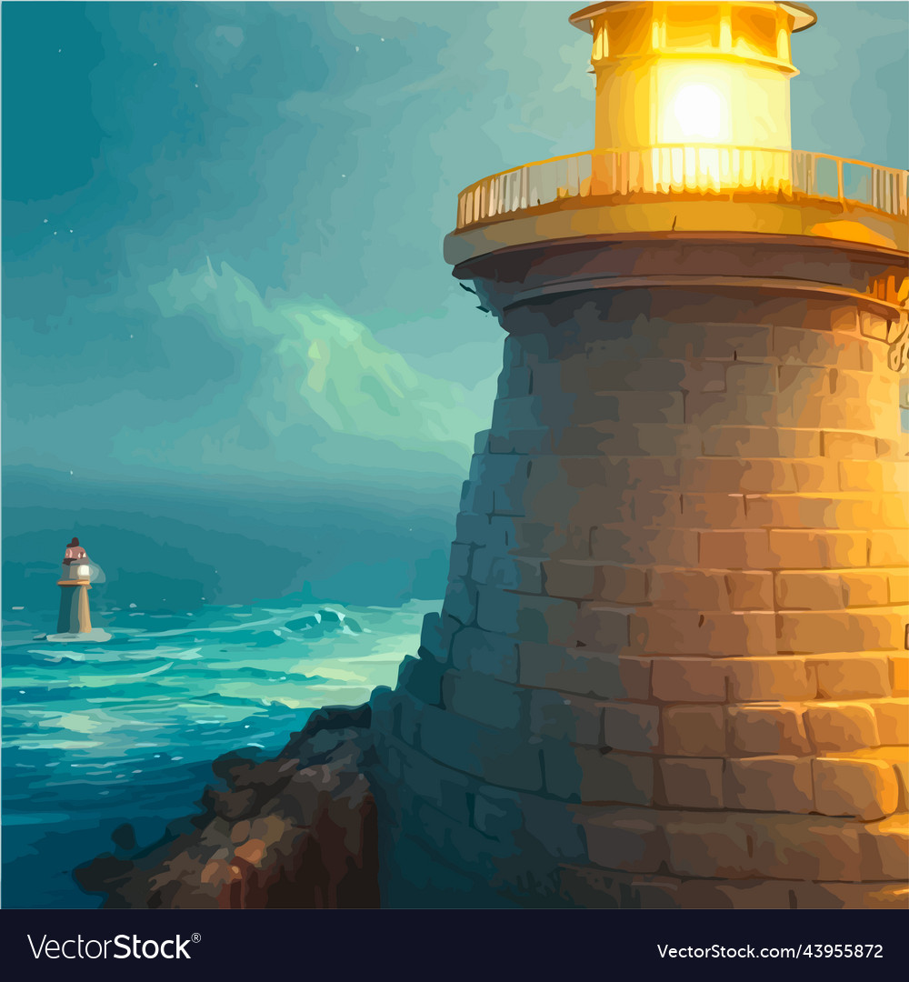 Web peaceful seaside landscape with a white Vector Image