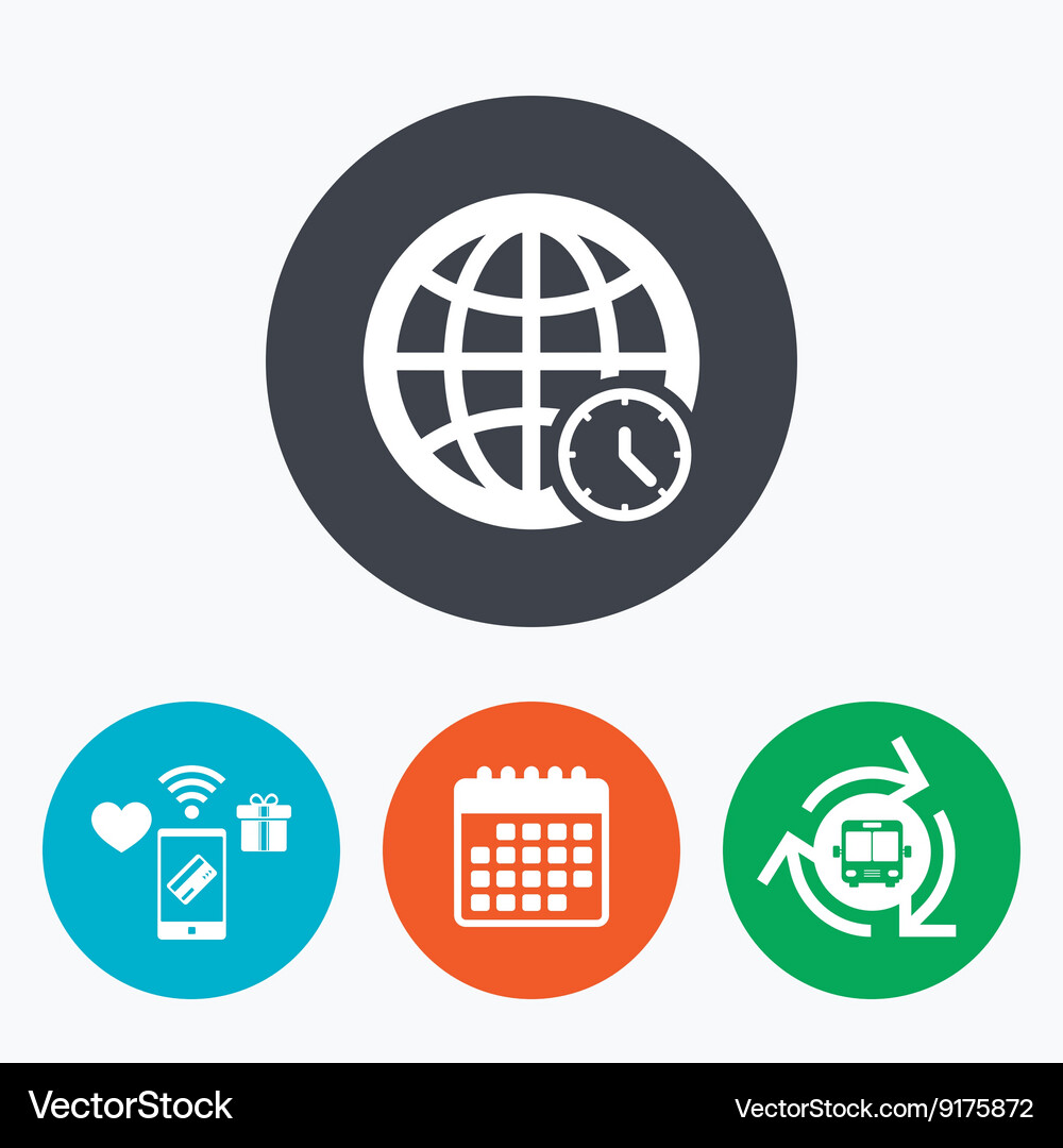 World time sign icon universal symbol Royalty Free Vector