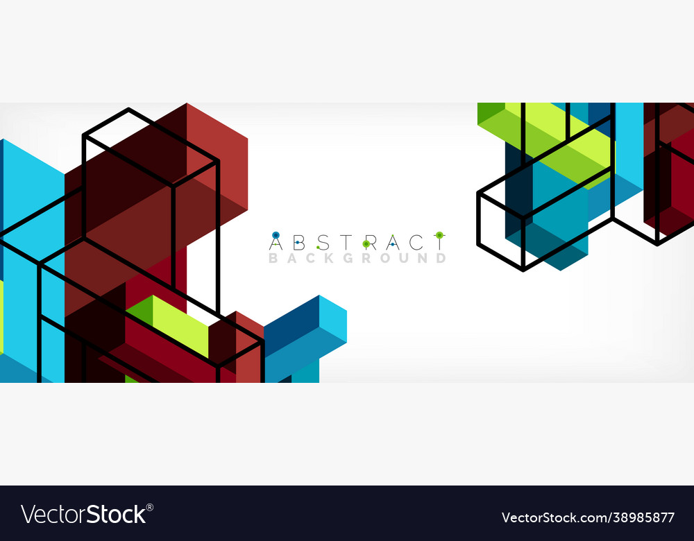 Abstract background 3d cubes cubic elements Vector Image