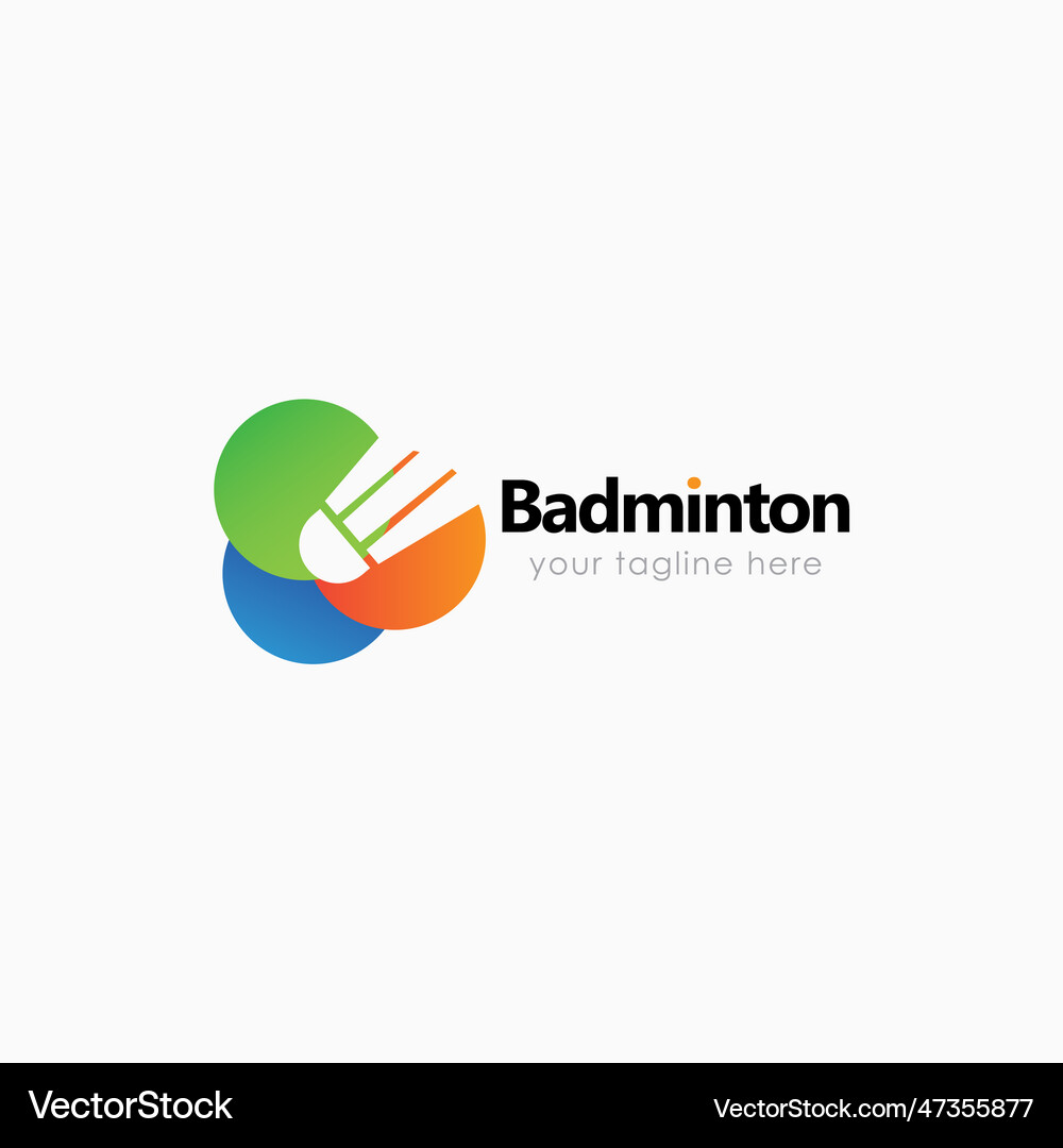 Badminton sport logo template design Royalty Free Vector