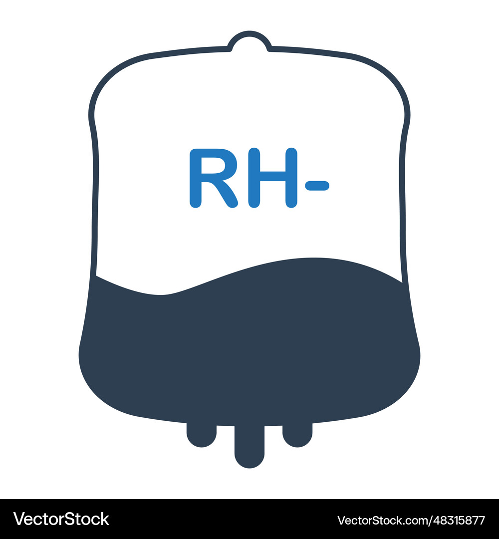 Blood group rh- icon isolated on white background Vector Image