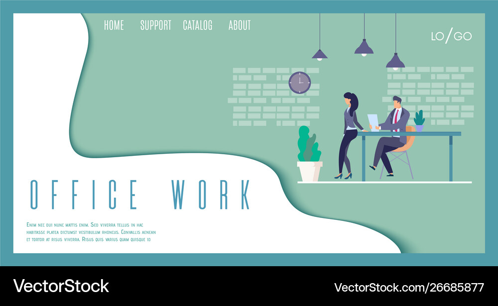Business company office work web banner Royalty Free Vector