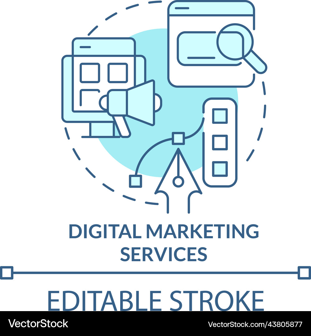 Digital marketing services turquoise concept icon Vector Image